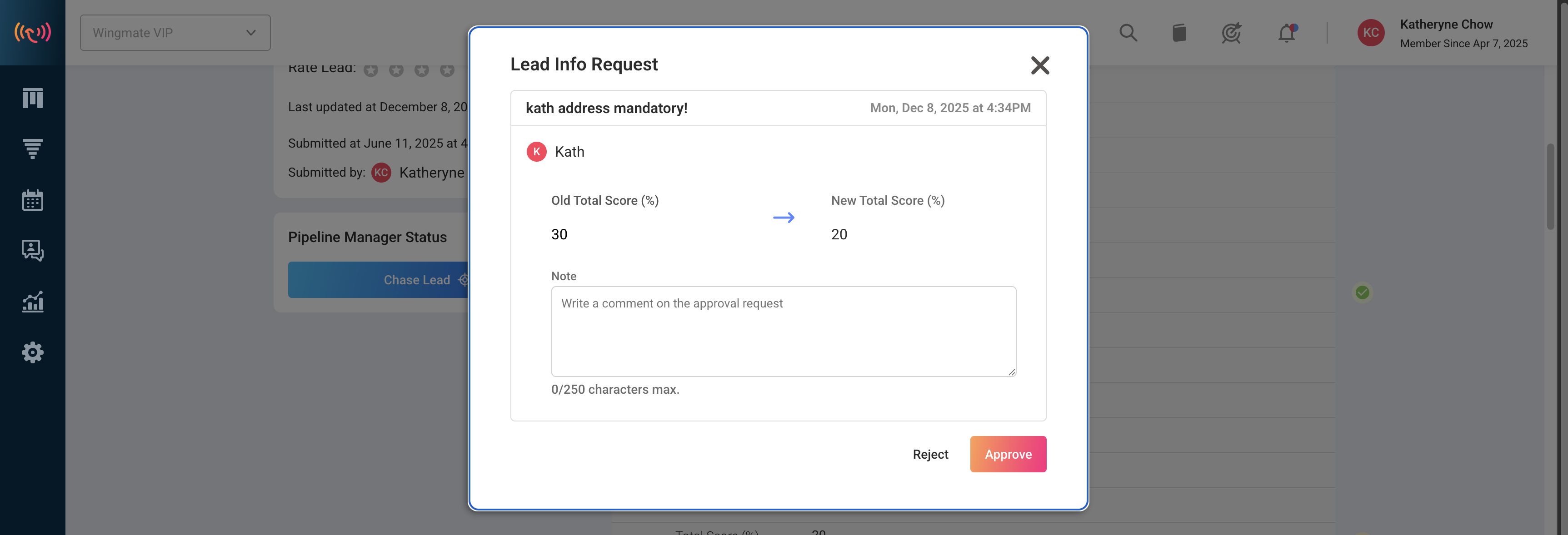 Approvals: How to Accept/Reject an Approval – Wingmate Support
