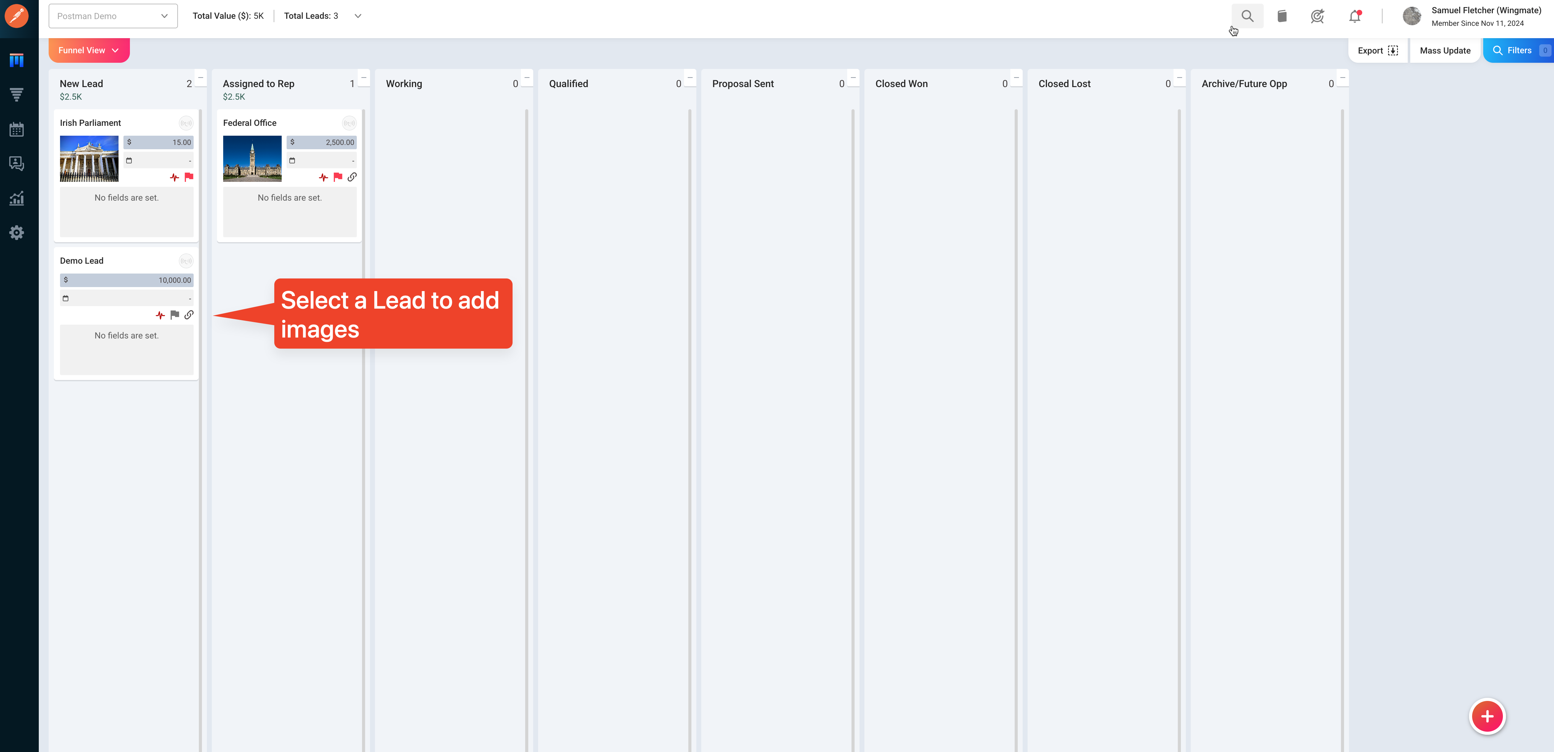 Leads: How to Add Images to a Lead – Wingmate Support