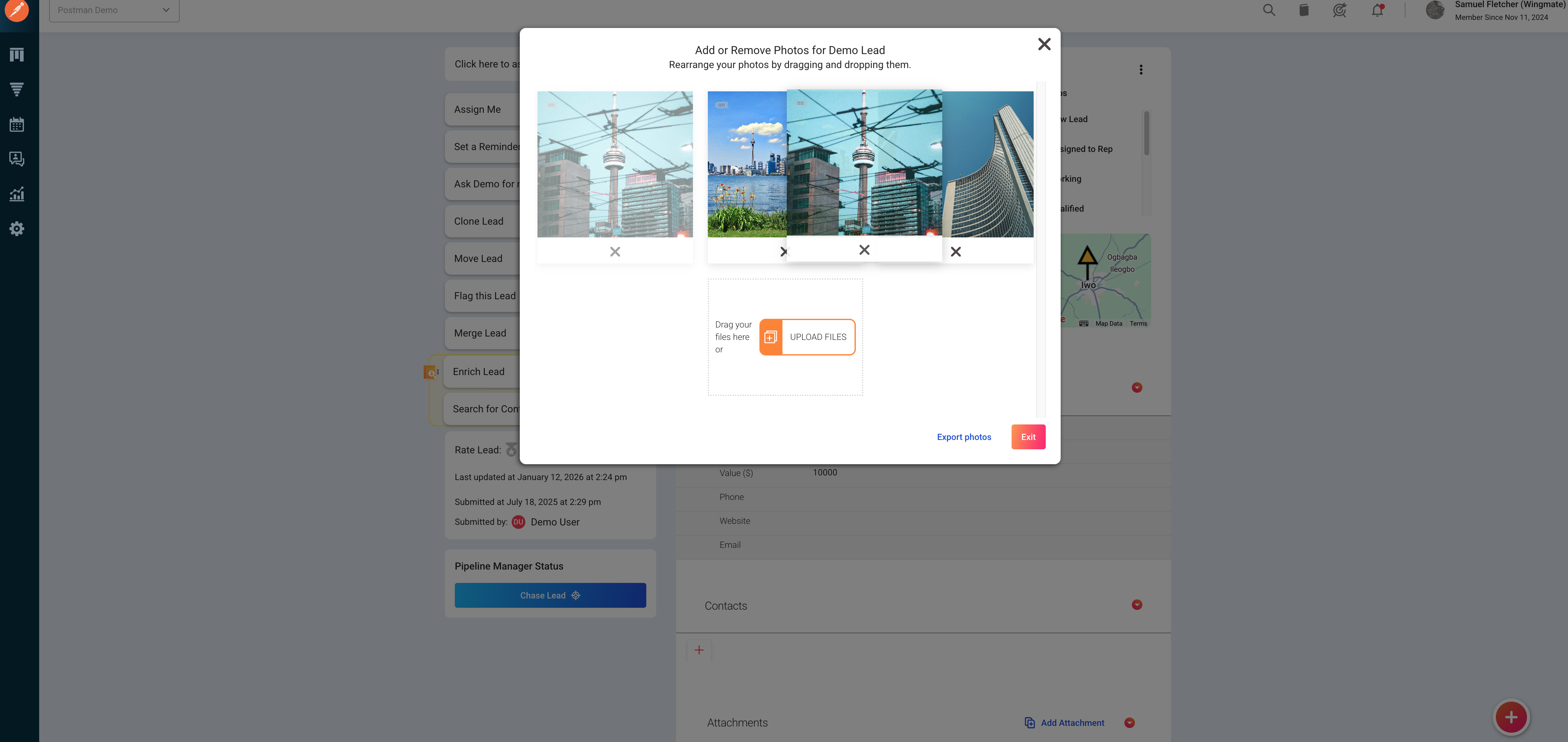 Leads: How to Re-Arrange Images on a Lead – Wingmate Support